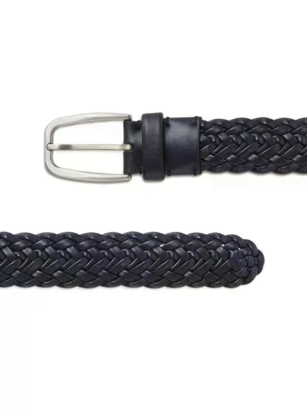 Zegna Braided Leather Belt