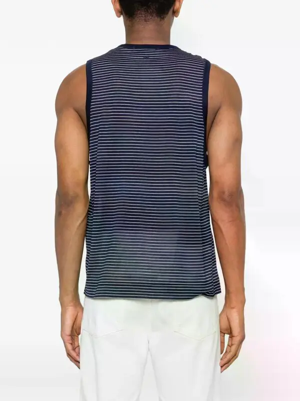 AMI Paris Striped Logo Tank Top