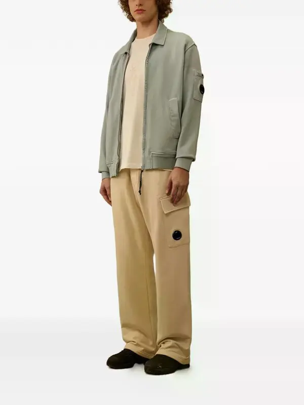 C.P. COMPANY Diagonal-raised Fleece Cargo-pocket Cotton Track Pants - Neutrals