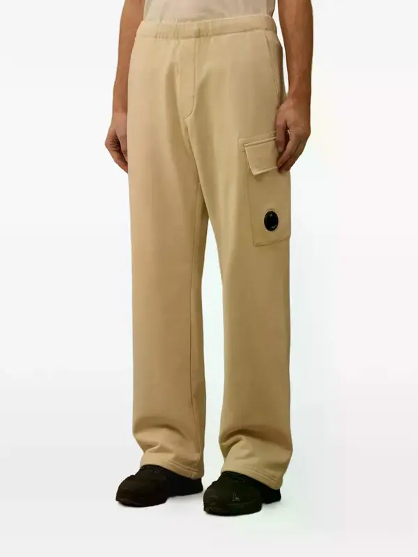 C.P. COMPANY Diagonal-raised Fleece Cargo-pocket Cotton Track Pants - Neutrals