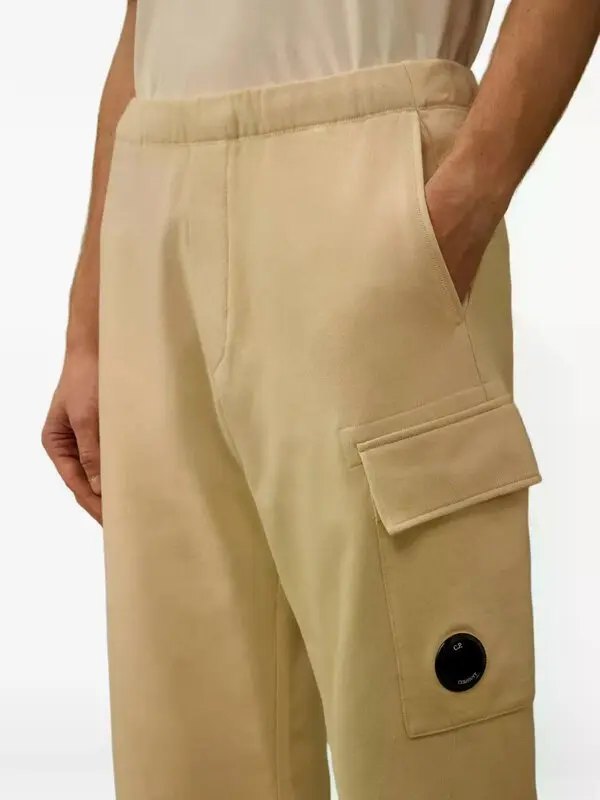 C.P. COMPANY Diagonal-raised Fleece Cargo-pocket Cotton Track Pants - Neutrals