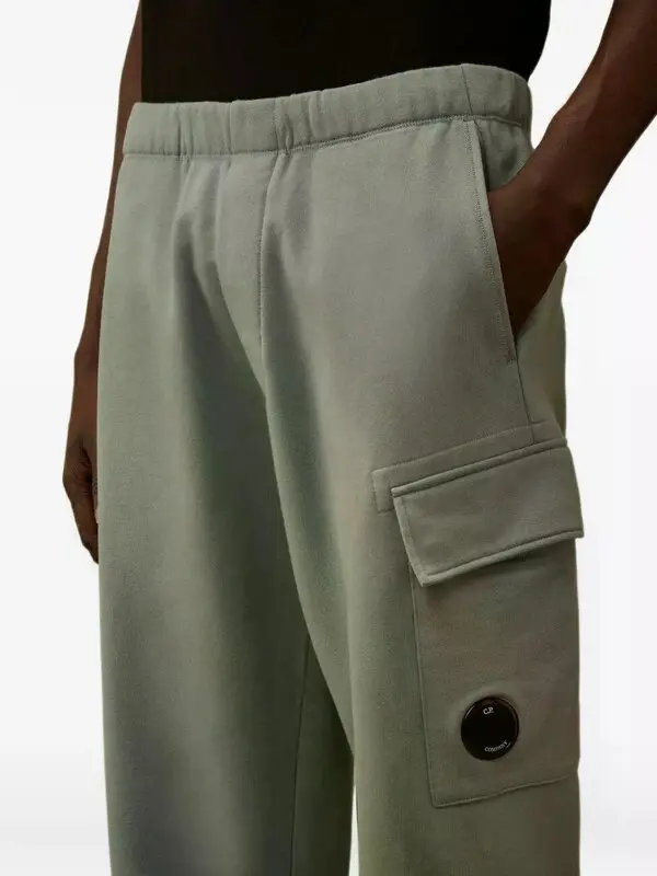C.P. COMPANY Diagonal-raised Fleece Cargo-pocket Cotton Track Pants - Blue