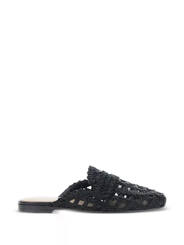 TWINSET Woven Mules - Black