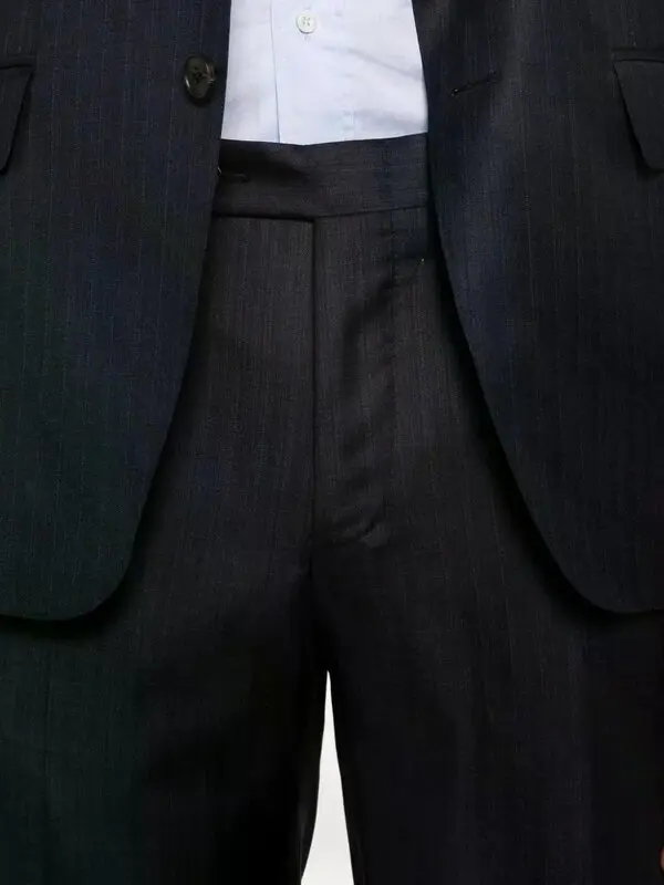 Canali Herringbone Buttoned Suit - Blue