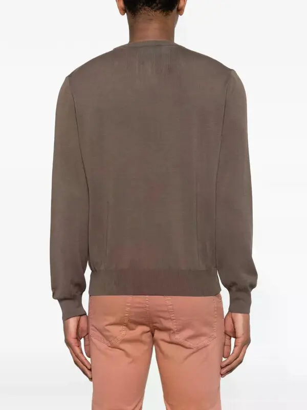 Canali Crew-neck Sweater - Brown