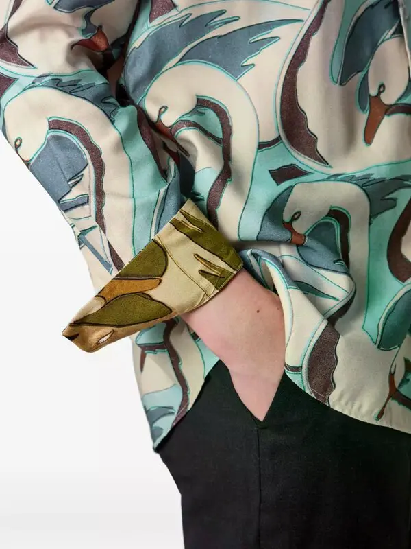 Paul Smith Swan Patterned Shirt - Neutrals