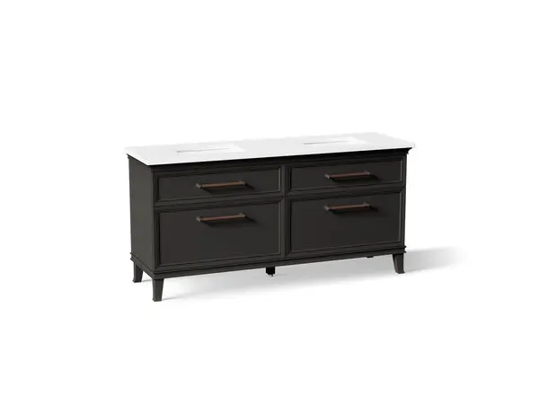 KOHLER Artifacts 72" Bathroom Vanity Cabinet With Sinks And Quartz Top - One-color