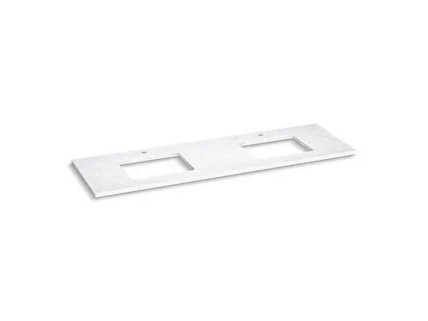 KOHLER Silestone 73" Quartz Vanity Top With Two Rectangular Cutouts - Eternal Statuario