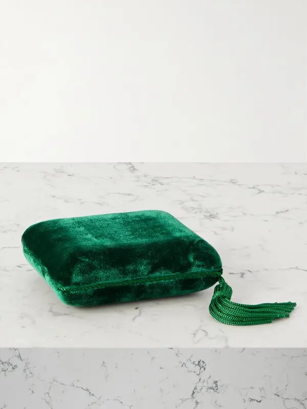 Sophie Bille Brahe Tasseled Velvet Jewelry Case - Green