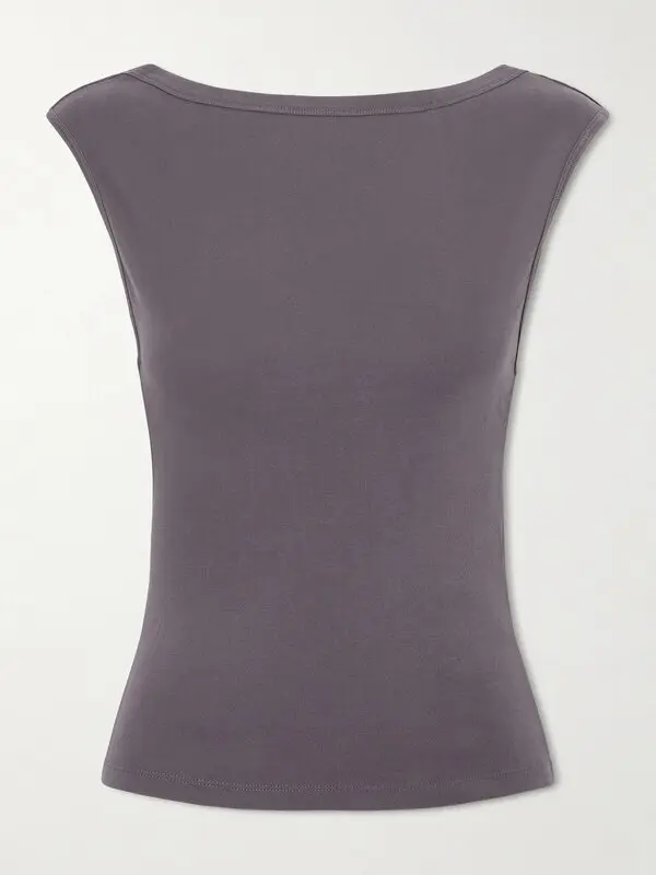 ST. AGNI Ballerina Organic Cotton-jersey Top - Gray