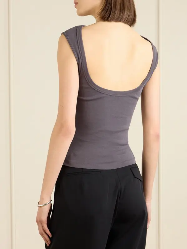 ST. AGNI Ballerina Organic Cotton-jersey Top - Gray