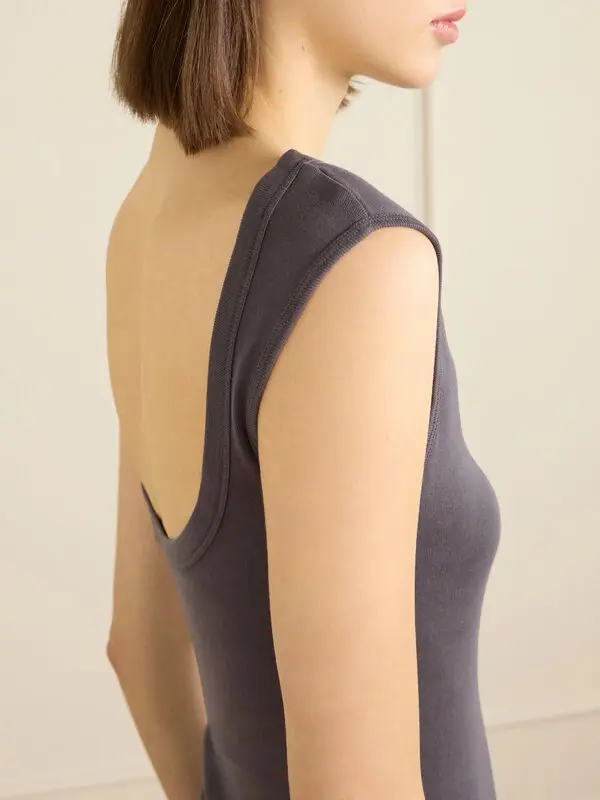 ST. AGNI Ballerina Organic Cotton-jersey Top - Gray