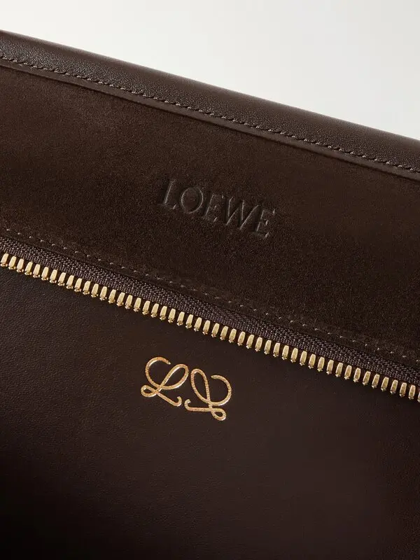 Loewe Amazona Leather-trimmed Suede Tote