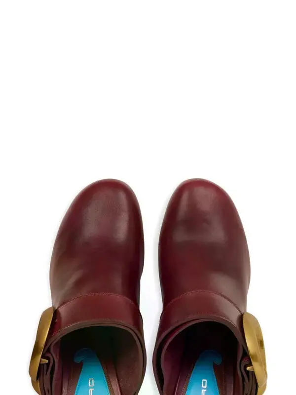 Etro Leather Mules With Wedge And Paisley Buckle