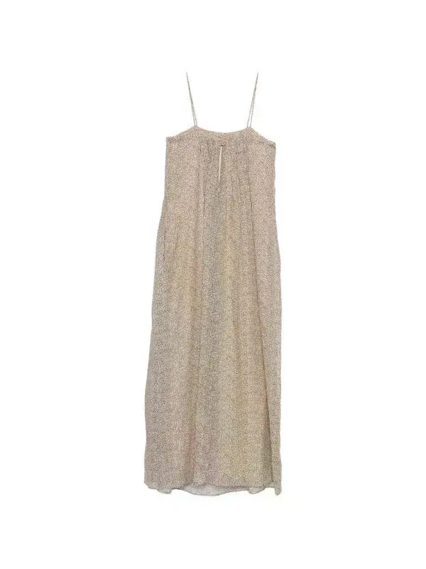 ALYSI Dotted Ramie Midi Dress