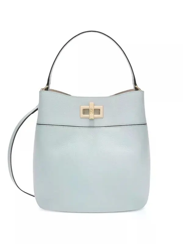 Furla Amelia Lock Leather Bucket Bag - Blue