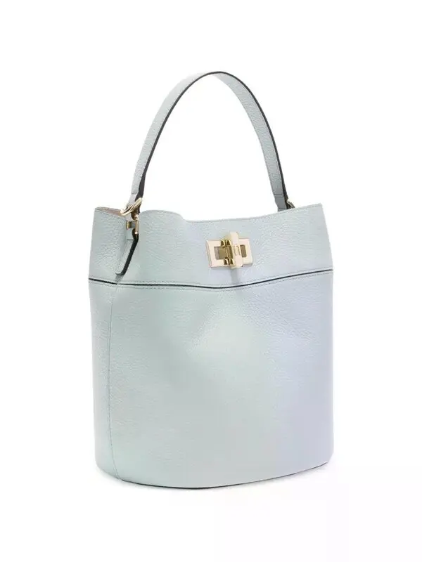 Furla Amelia Lock Leather Bucket Bag - Blue