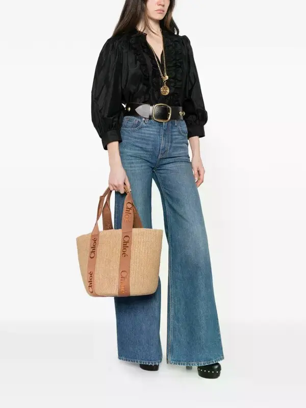 Chloé Large Woody Raffia Tote Bag - Neutrals