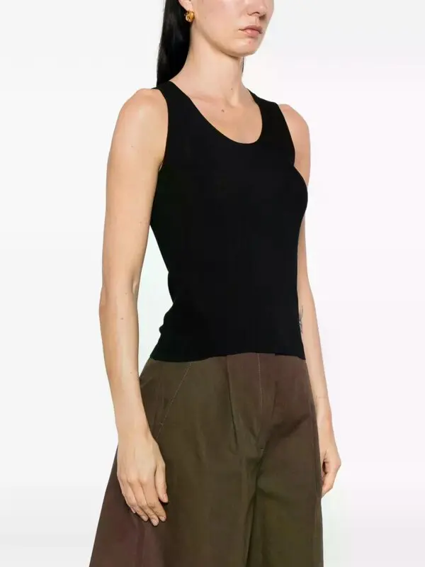 Max Mara Ribbed Knit Top - Black