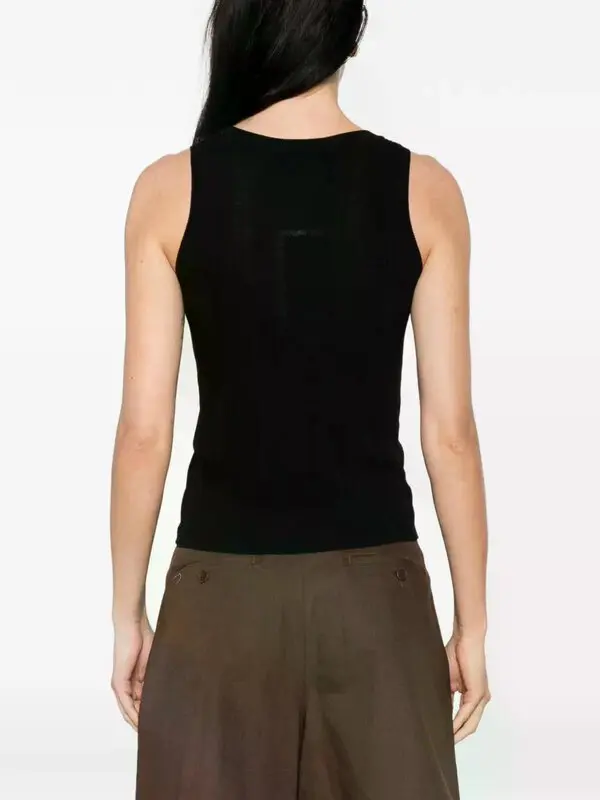 Max Mara Ribbed Knit Top - Black