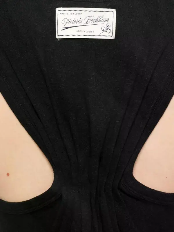 Victoria Beckham Pleated-back Tank Top - Black