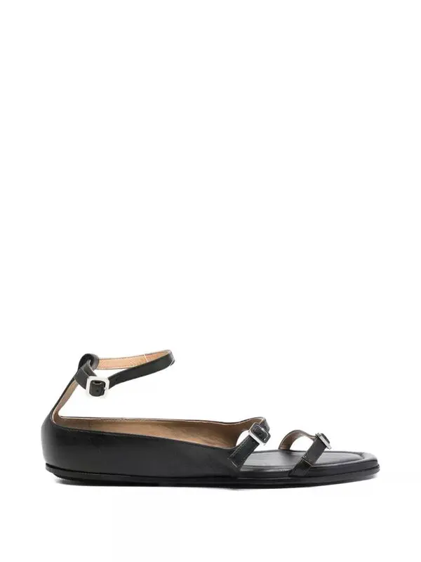 Marsèll Leather Buckle-strap Flat Sandals - Black