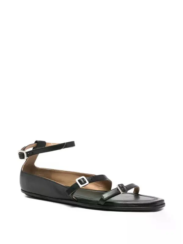 Marsèll Leather Buckle-strap Flat Sandals - Black