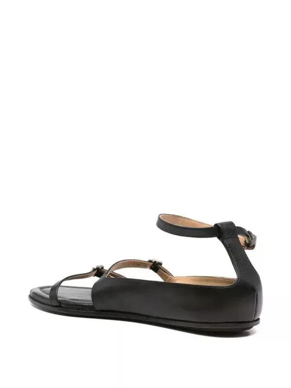 Marsèll Leather Buckle-strap Flat Sandals - Black