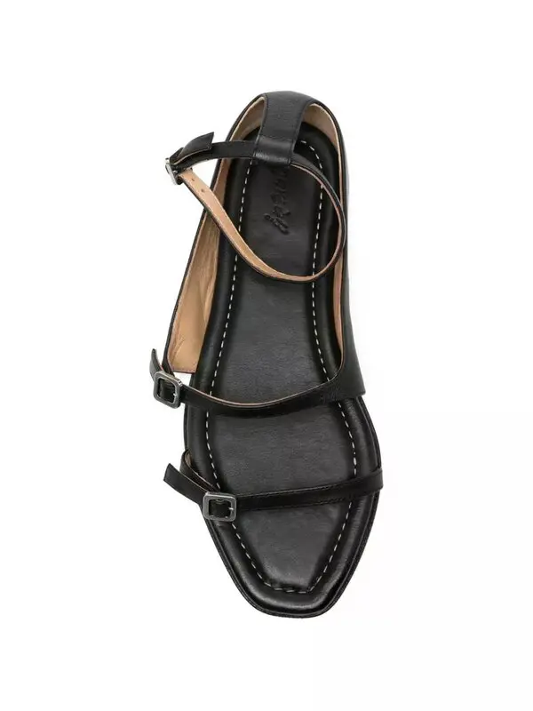 Marsèll Leather Buckle-strap Flat Sandals - Black