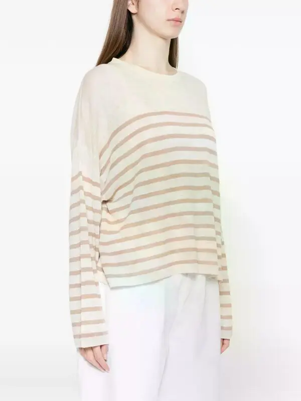 Majestic Filatures Striped Linen Sweater