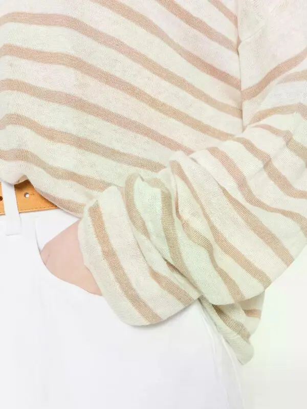 Majestic Filatures Striped Linen Sweater