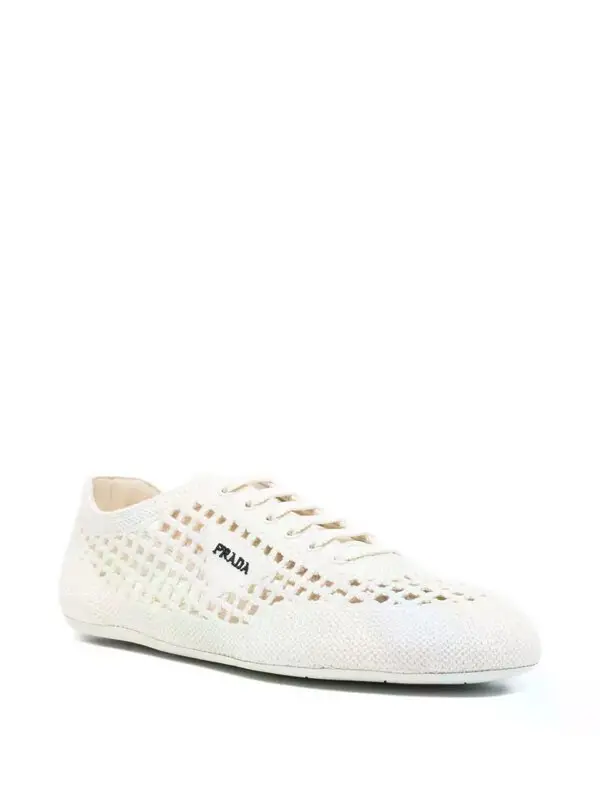 Prada Collapse Woven Low-top Sneakers - Neutrals