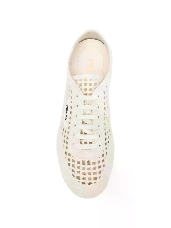 Prada Collapse Woven Low-top Sneakers - Neutrals