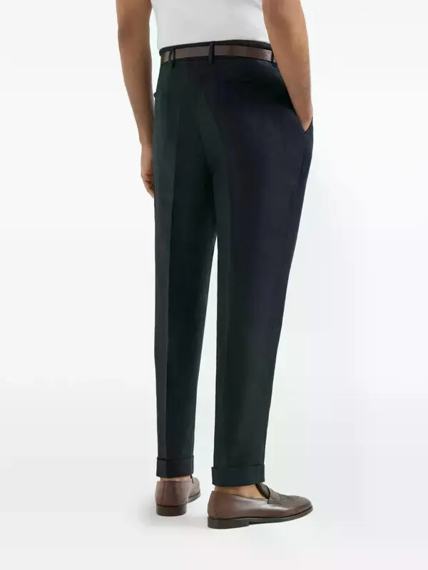Brunello Cucinelli Garment-dyed Linen Gabardine Trousers With Pleat
