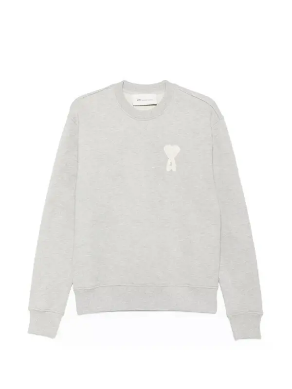 AMI Paris Heart Appliquéd Sweatshirt - Grey