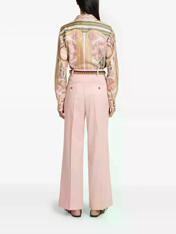La DoubleJ Wool Satin Wide Leg Trousers