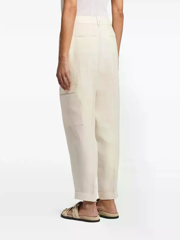 Peserico Cuffed Trousers With Flower Detail
