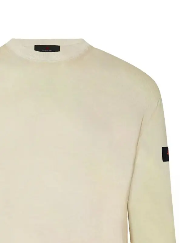 Peuterey Crew-neck Sweater With Logo Patch - Neutrals