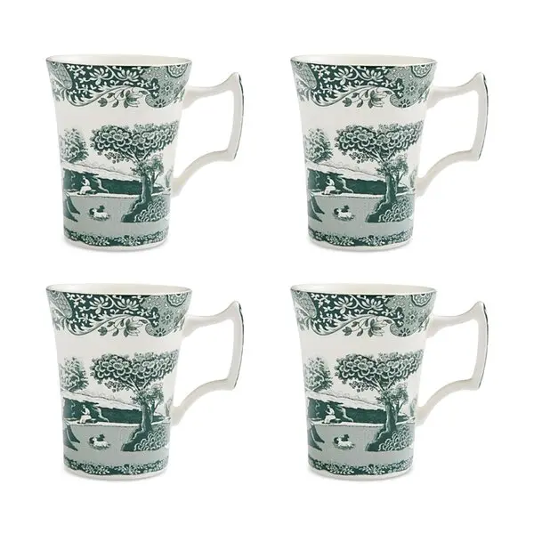 SPODE Heritage Italian Cottage Mug, Set Of 4 - Green