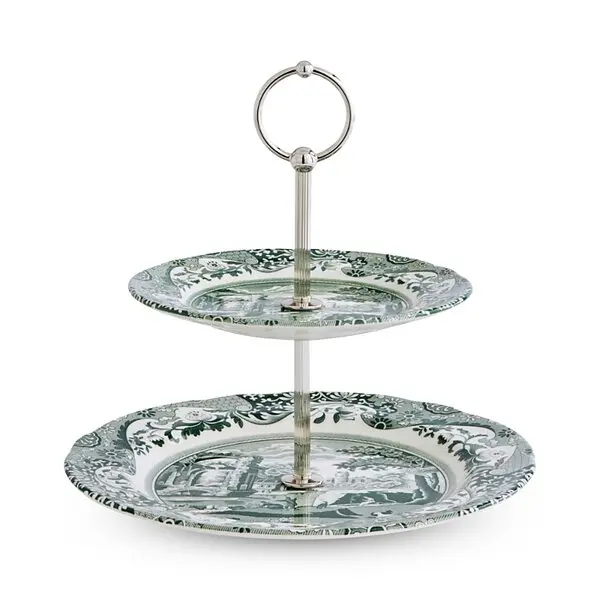 SPODE Heritage Italian Two-tier Cake Stand - Green