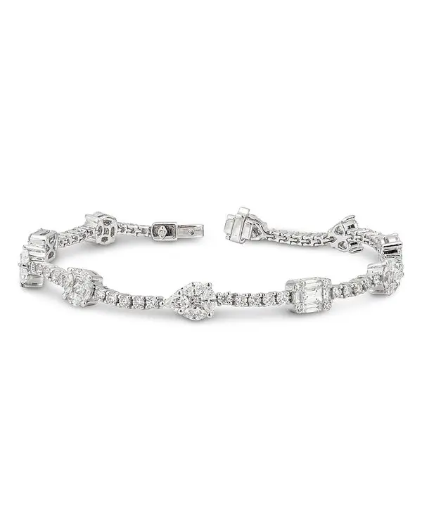 ZYDO 18k Gold Diamond Link Bracelet - White