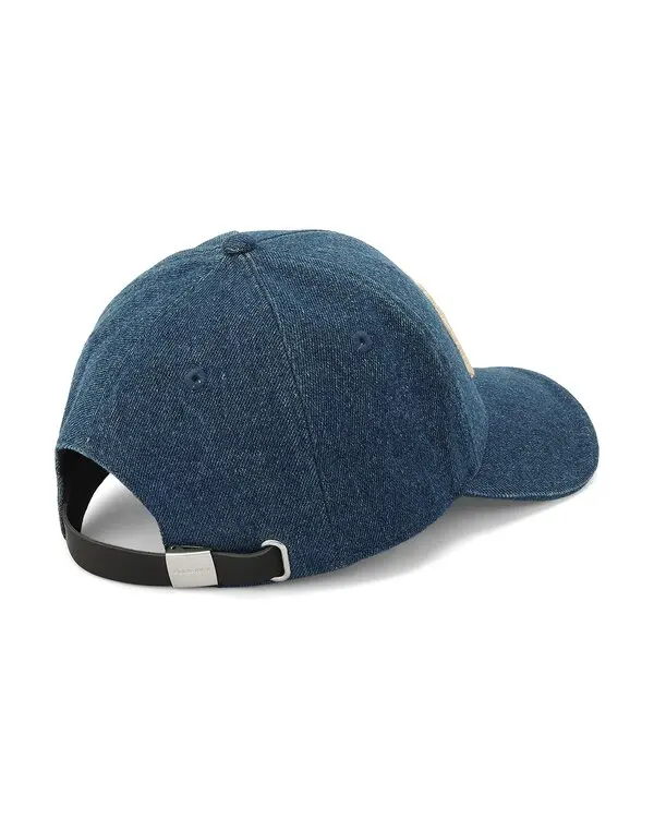 ALLSAINTS Logo Embroidered Denim Baseball Cap - True Blue