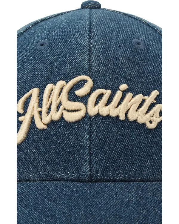ALLSAINTS Logo Embroidered Denim Baseball Cap - True Blue