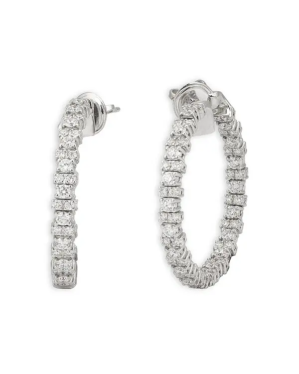 ZYDO 18k Gold 2.7 Tcw Diamond Hoop Earrings - White