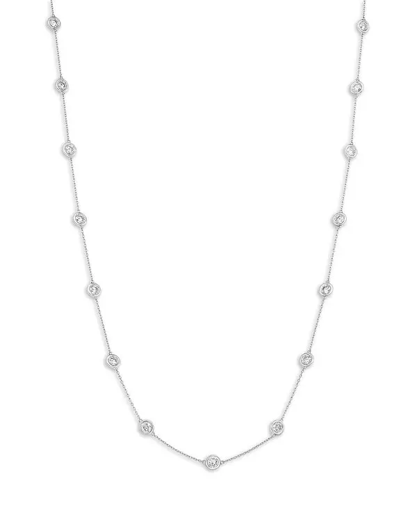 Bloomingdale'S 14k Diamond Station Necklace 3.0 Tcw - White Gold