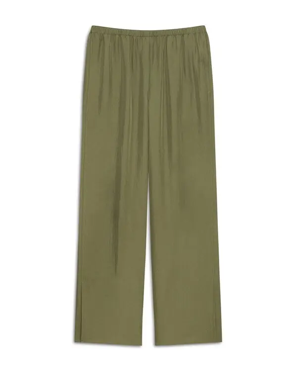 Theory Slit Hem Pull On Trousers - Forest Moss