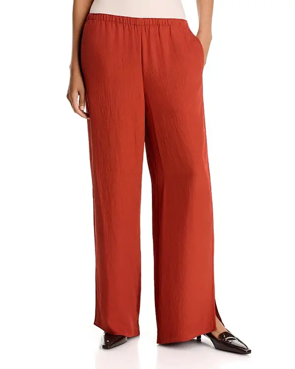 Theory Slit Hem Pull On Trousers - Umber