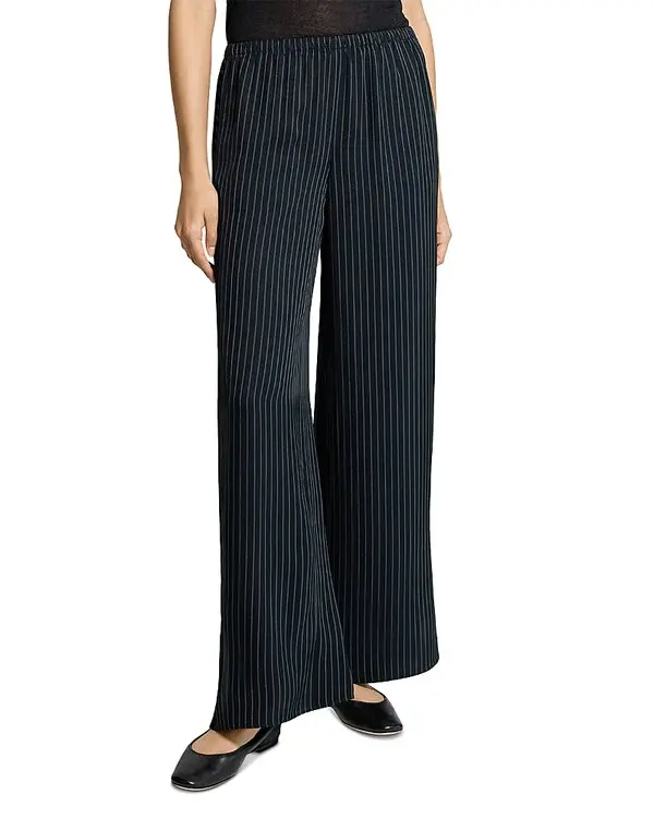 Theory Straight Leg Pull On Pants - Black Multi