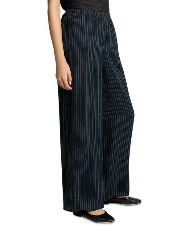 Theory Straight Leg Pull On Pants - Black Multi