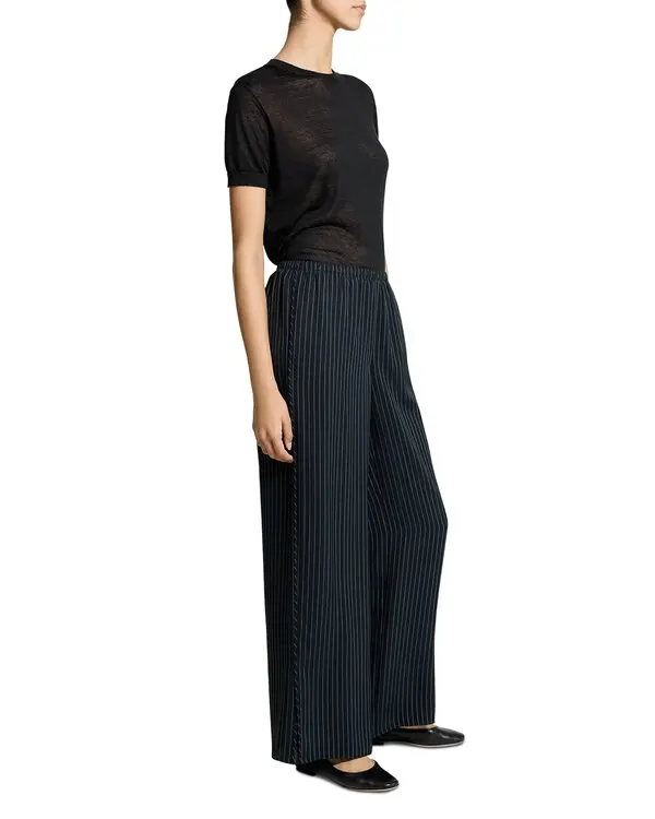 Theory Straight Leg Pull On Pants - Black Multi
